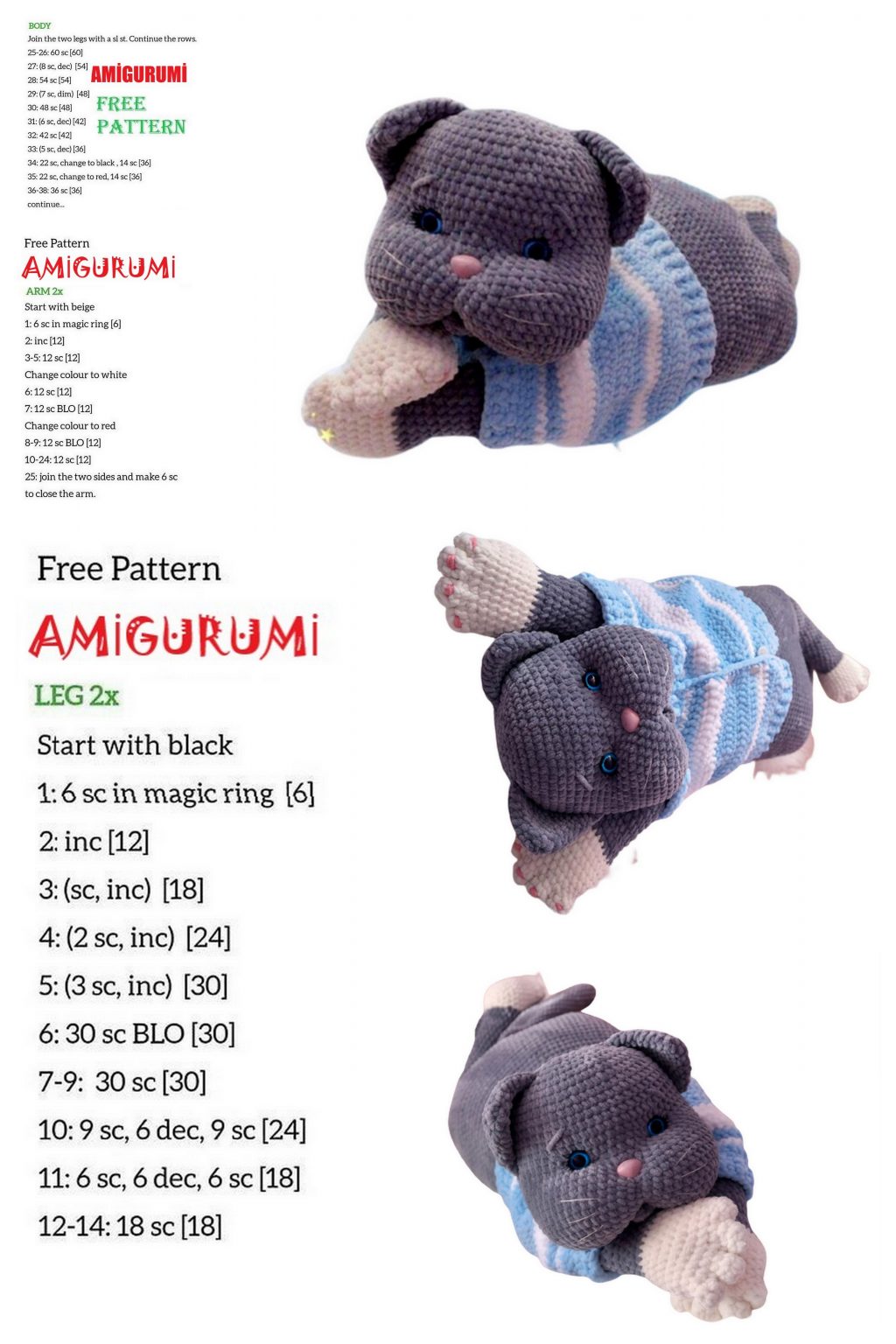 Free Fat Cat Amigurumi Pattern | Craft Your Chubby Crochet Kitty Friend ...