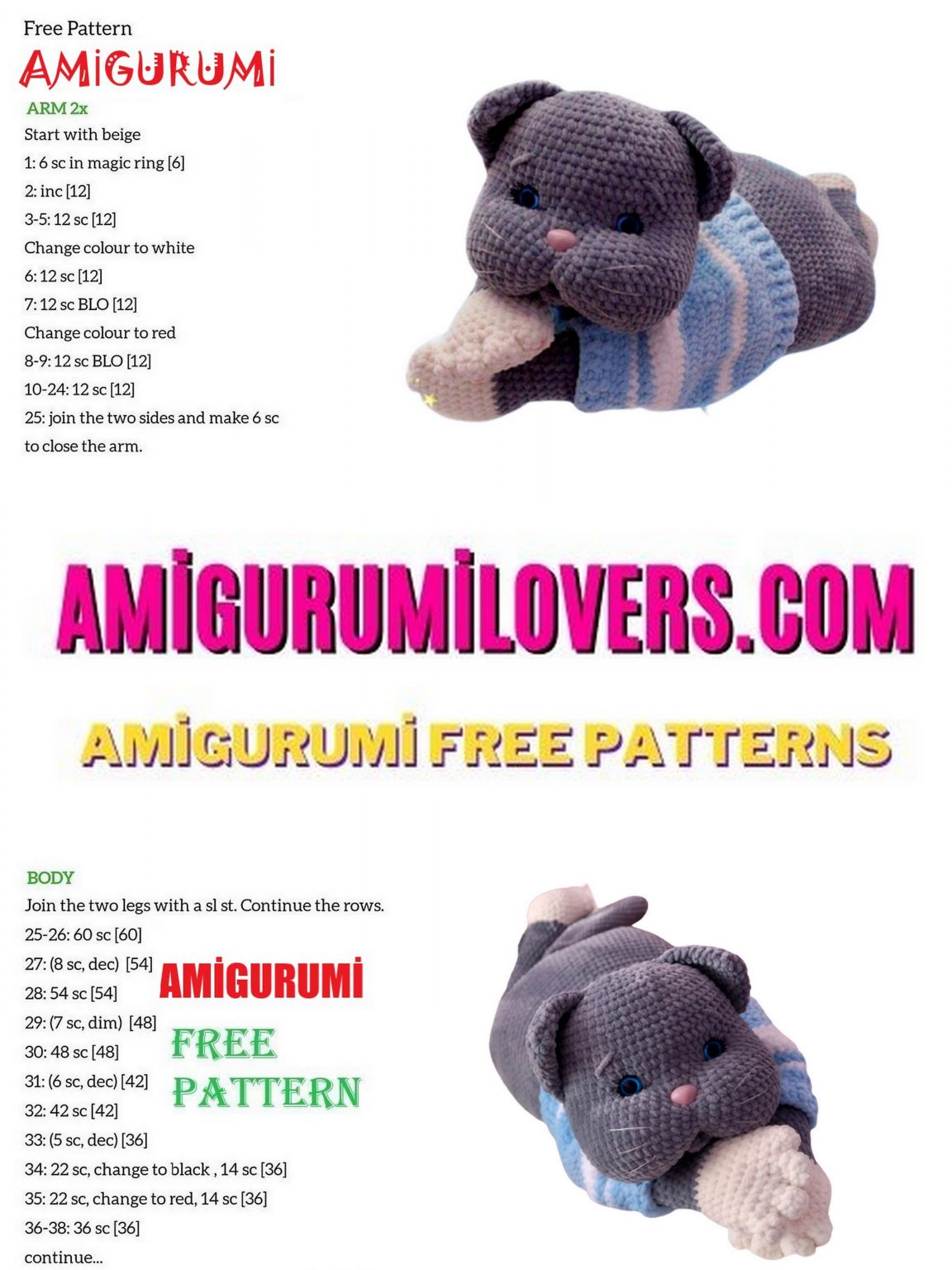 Free Fat Cat Amigurumi Pattern | Craft Your Chubby Crochet Kitty Friend ...