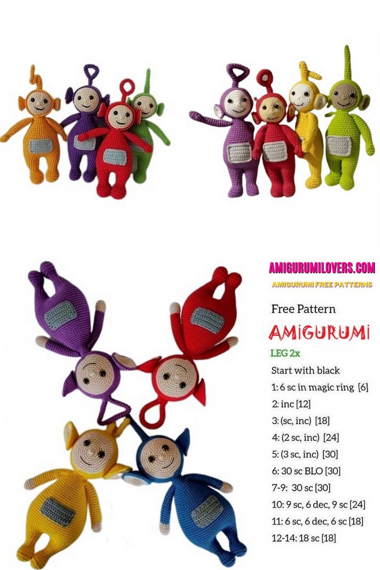 Free Crochet Pattern for Teletubbies Amigurumi - Amigurumilovers.com