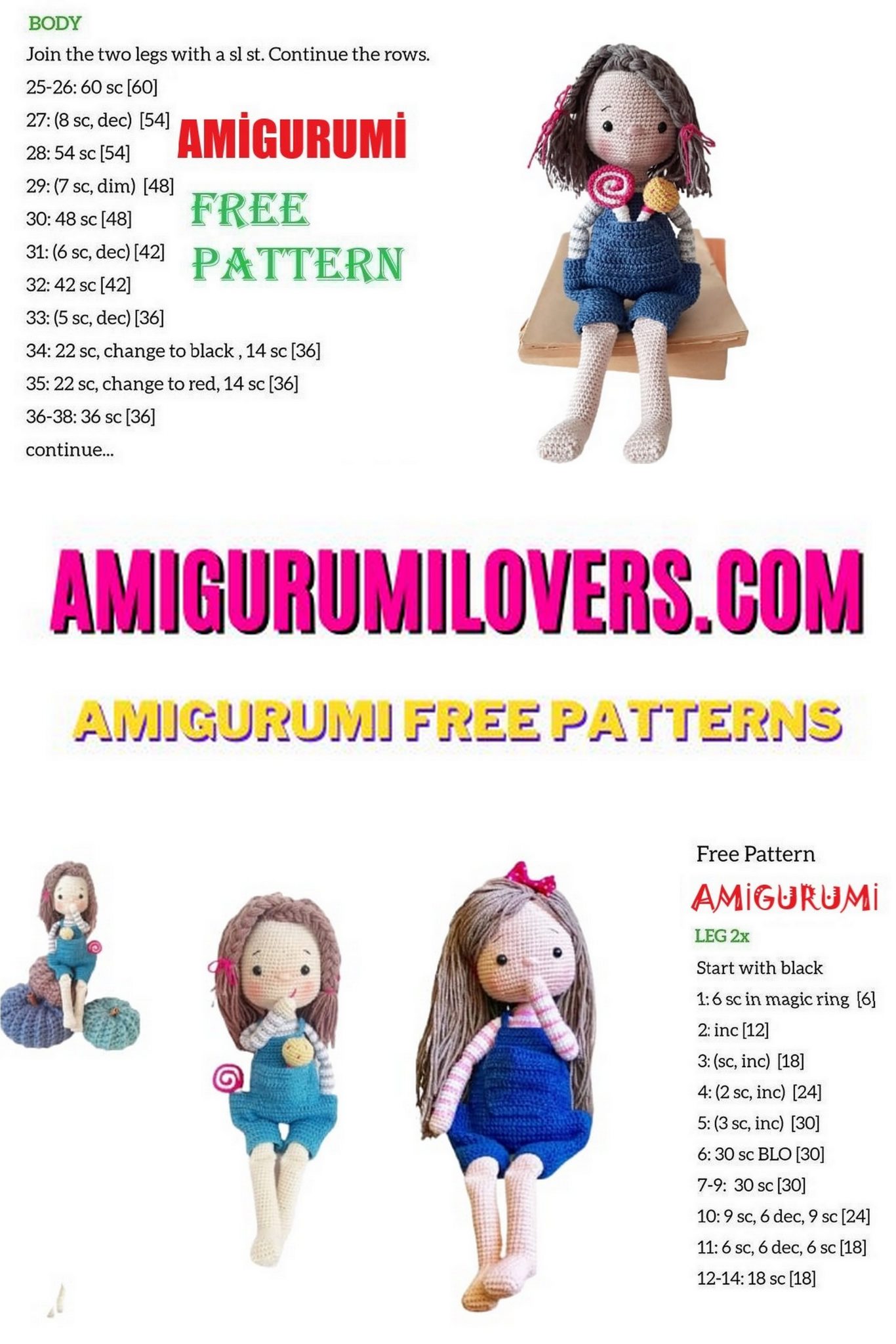 Amigurumi Amanda Doll Free Crochet Pattern - Amigurumilovers.com