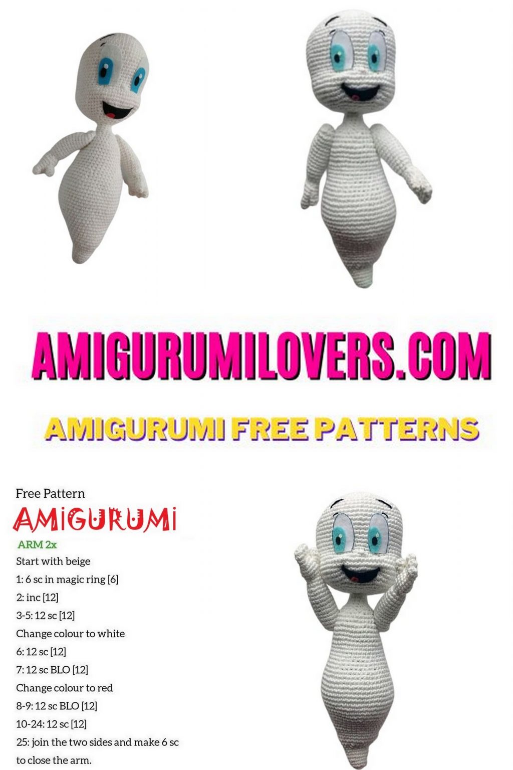 Amigurumi Casper Free Pattern - Amigurumilovers.com