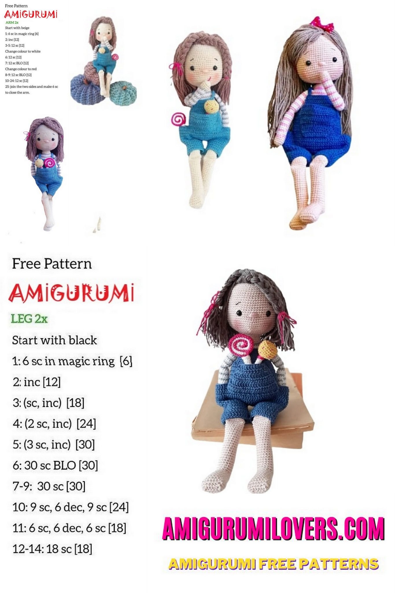 Amigurumi Amanda Doll Free Crochet Pattern - Amigurumilovers.com