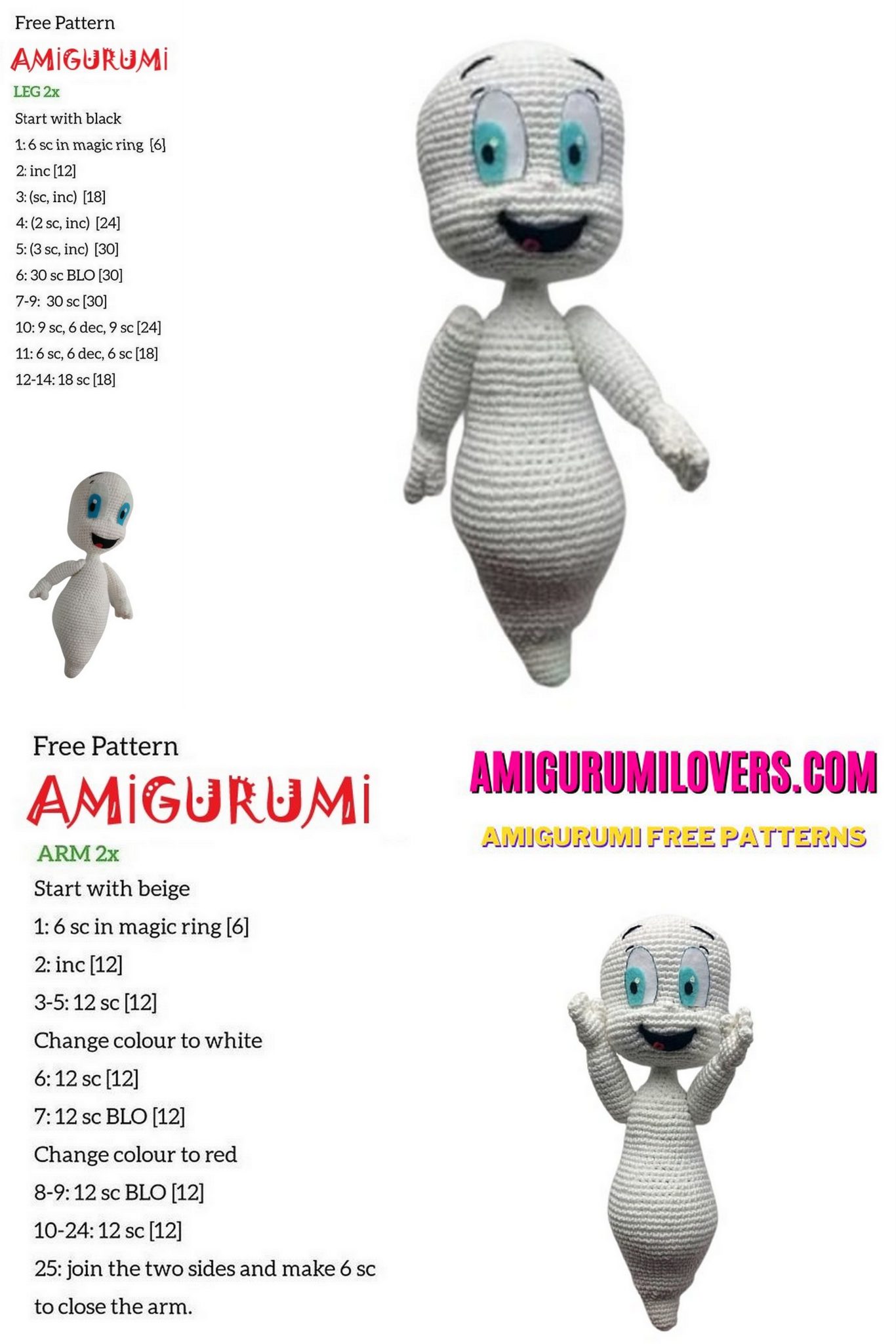 Amigurumi Casper Free Pattern - Amigurumilovers.com
